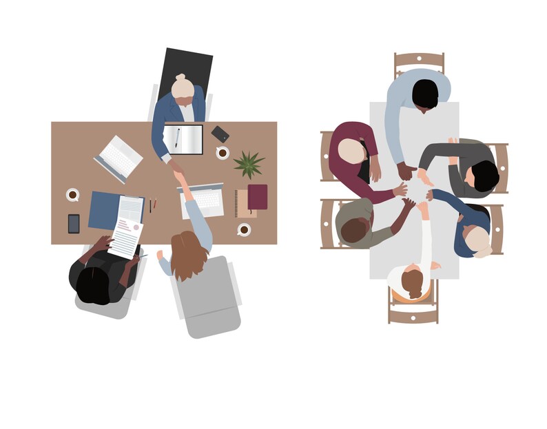 53 Flat Vector People Illustration Working People Top View Pack of 13 ...