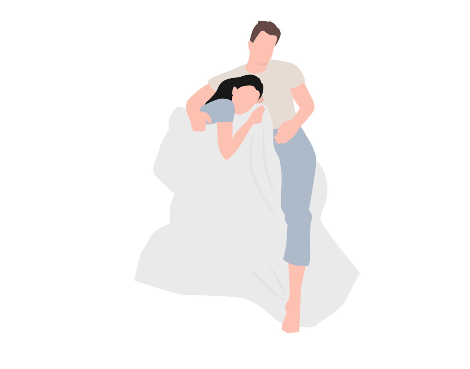 25 Flat Vector People - Sleeping People - Top View - Pack of 22 ...
