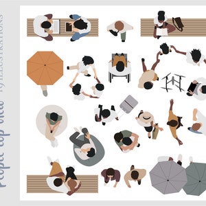 Bundle Flat Vector People - Top View Illustrations - Pack of 112 ...
