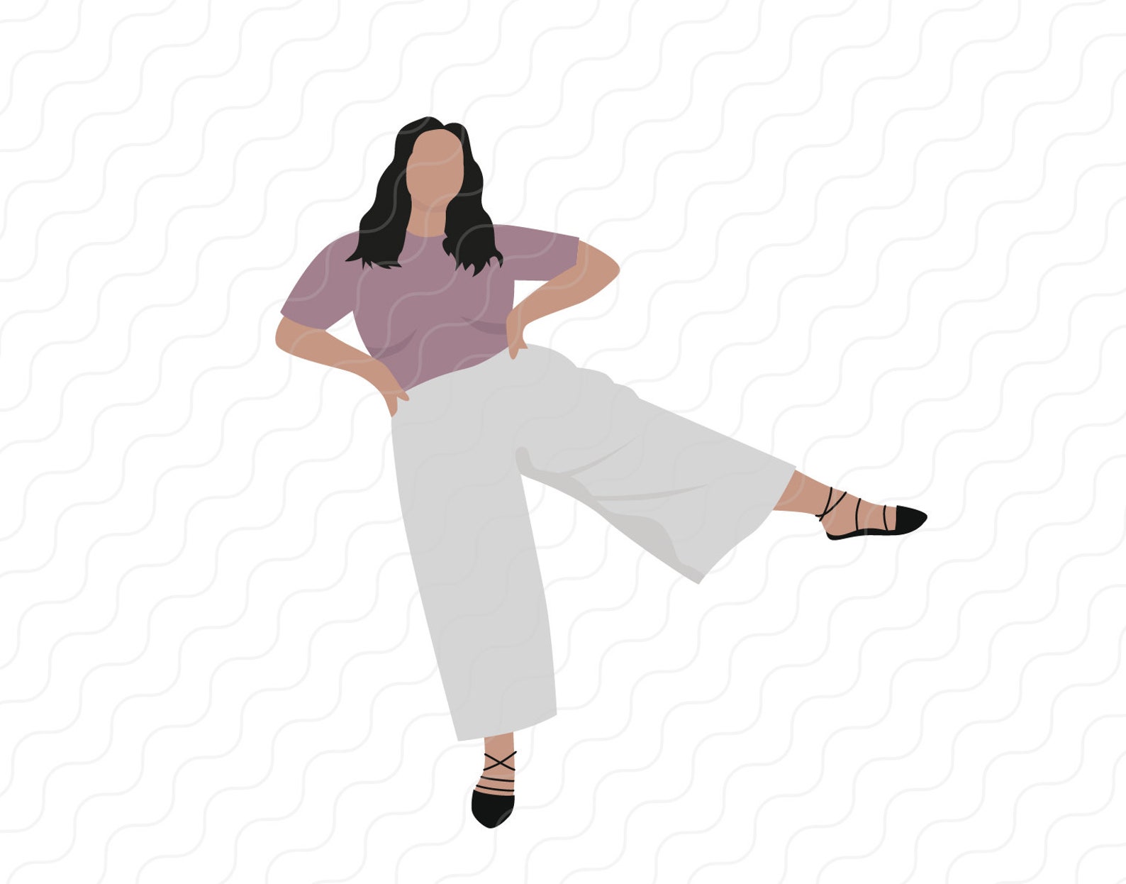 12 Flat Vector People - Curvy Women - Pack of 12 Illustration - AI ...