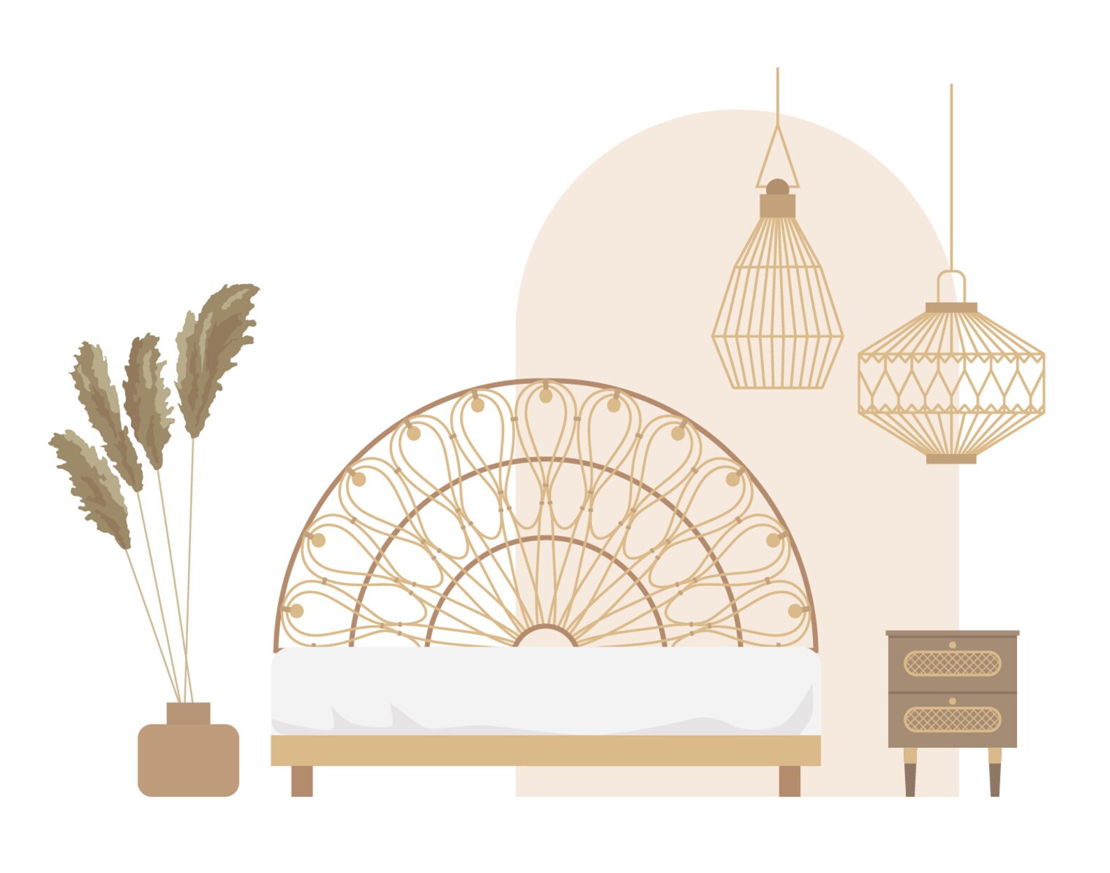 90 Flat Vector Illustration Bedroom Furniture Clip Art Set - Etsy