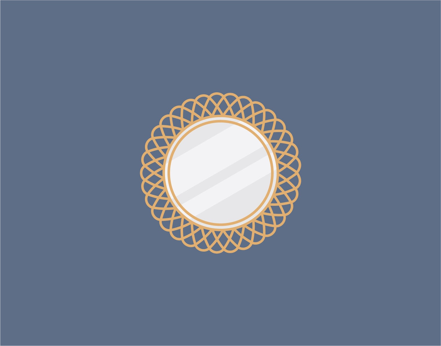 11 Flat Vector Illustration Mirrors Furniture Interior Decor Elements ...