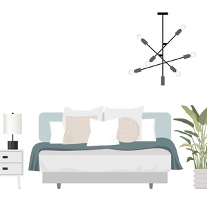 90+ Flat Vector Illustration - Bedroom Furniture Clip Art Set ...