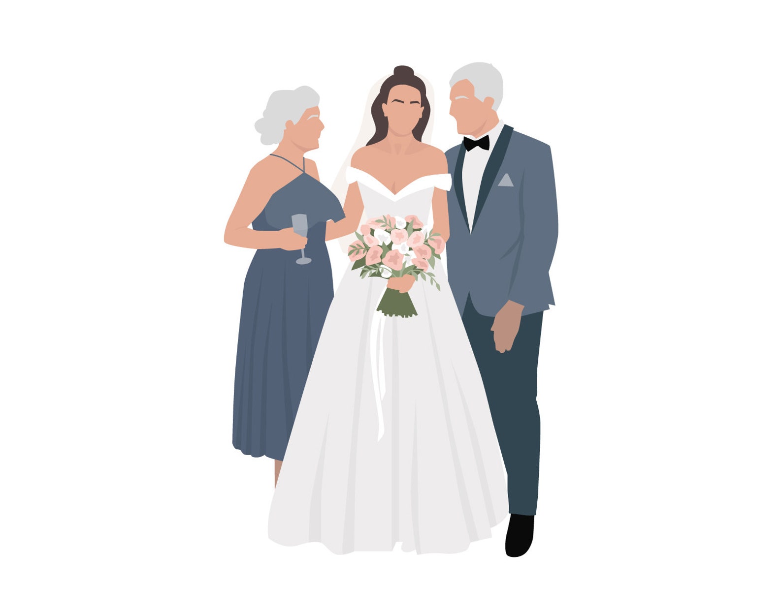 25 Flat Vector People - Wedding People - Pack of 11 Illustration - AI ...