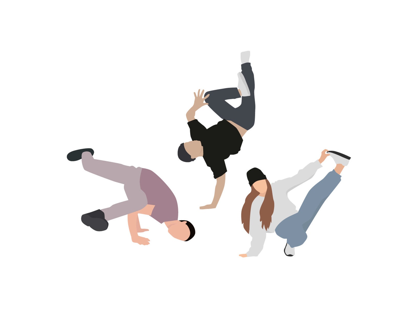 20 Flat Vector People - Dancing People - Indoor - Pack of 16 ...