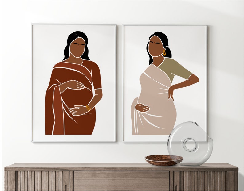 10 Abstract Pregnancy Clipart SVG, Mother's Day, Abstract Mother Prints ...