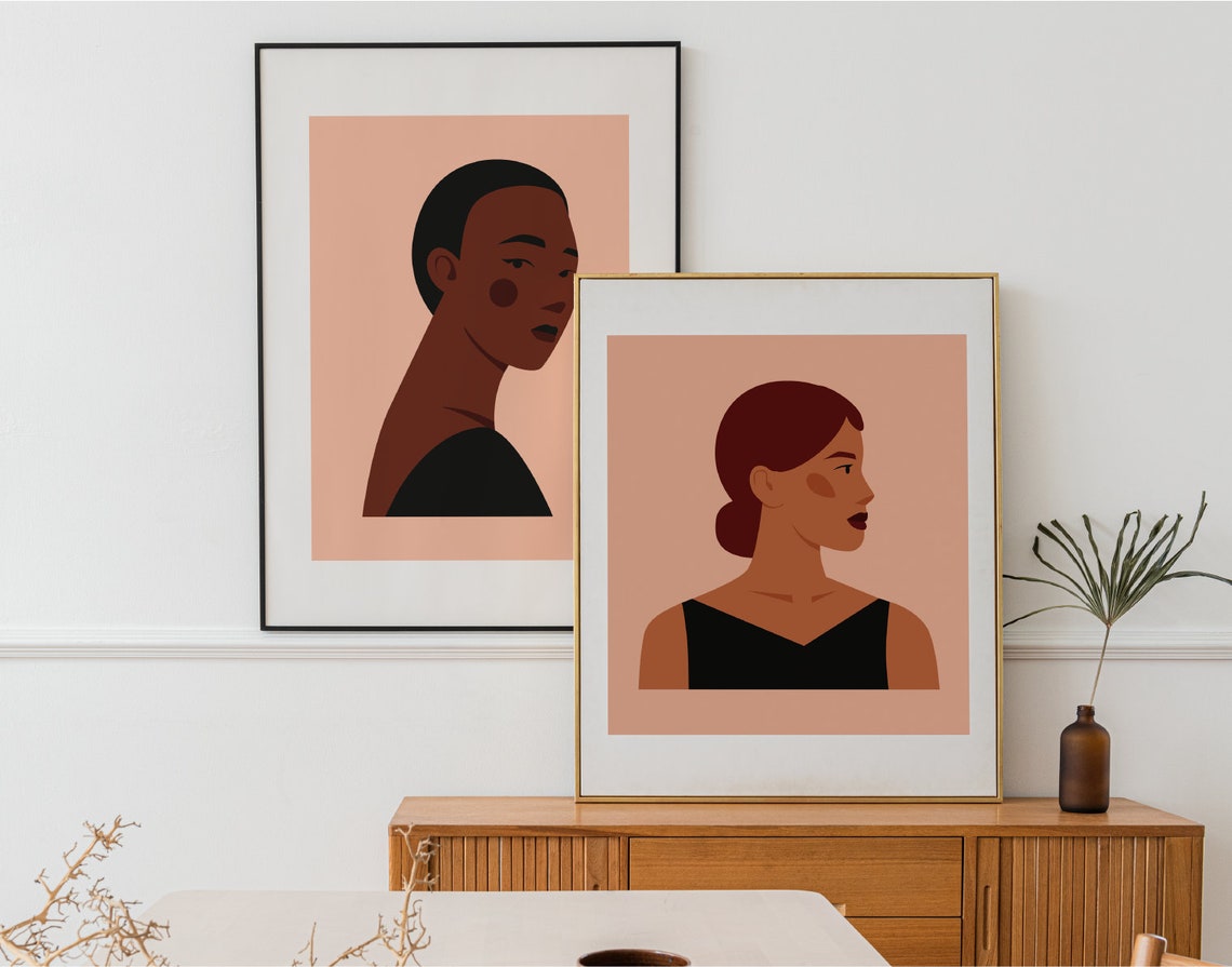 Abstract Woman SVG, Feminine Vector Clipart, Diversity Women, Friends ...