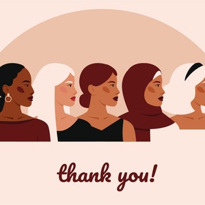 Abstract Woman SVG, Feminine Vector Clipart, Diversity Women, Friends ...