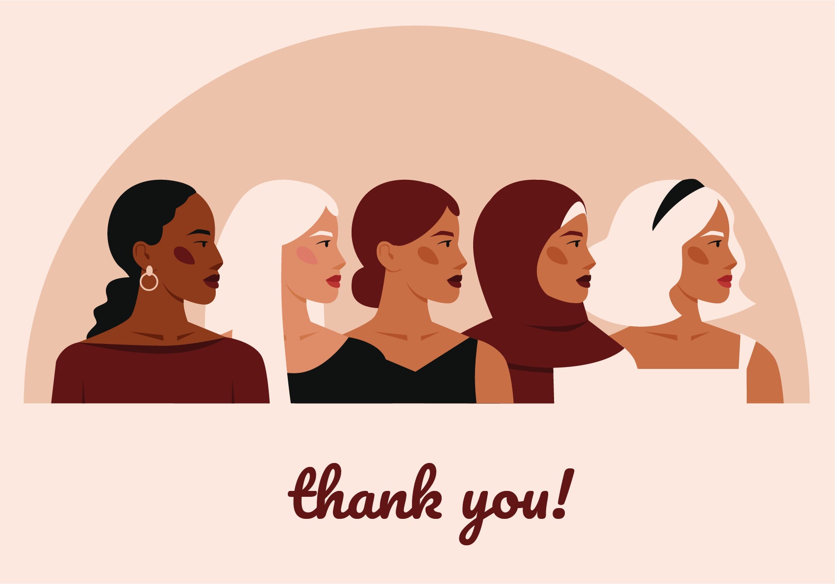 Abstract Woman SVG, Feminine Vector Clipart, Diversity Women, Friends ...