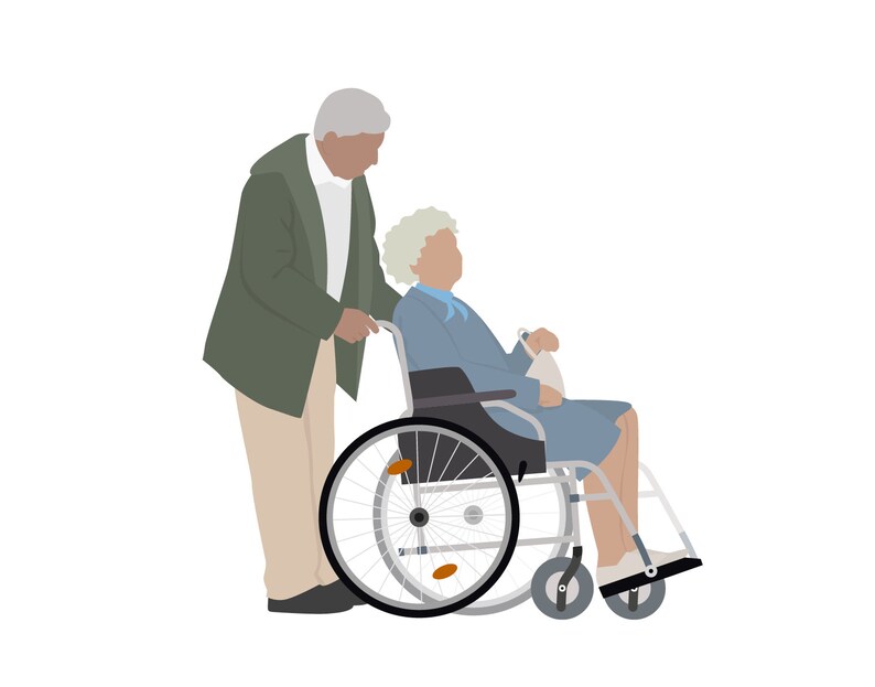 15 Flat Vector People Illustration AI - Old People - Elderly Faceless ...