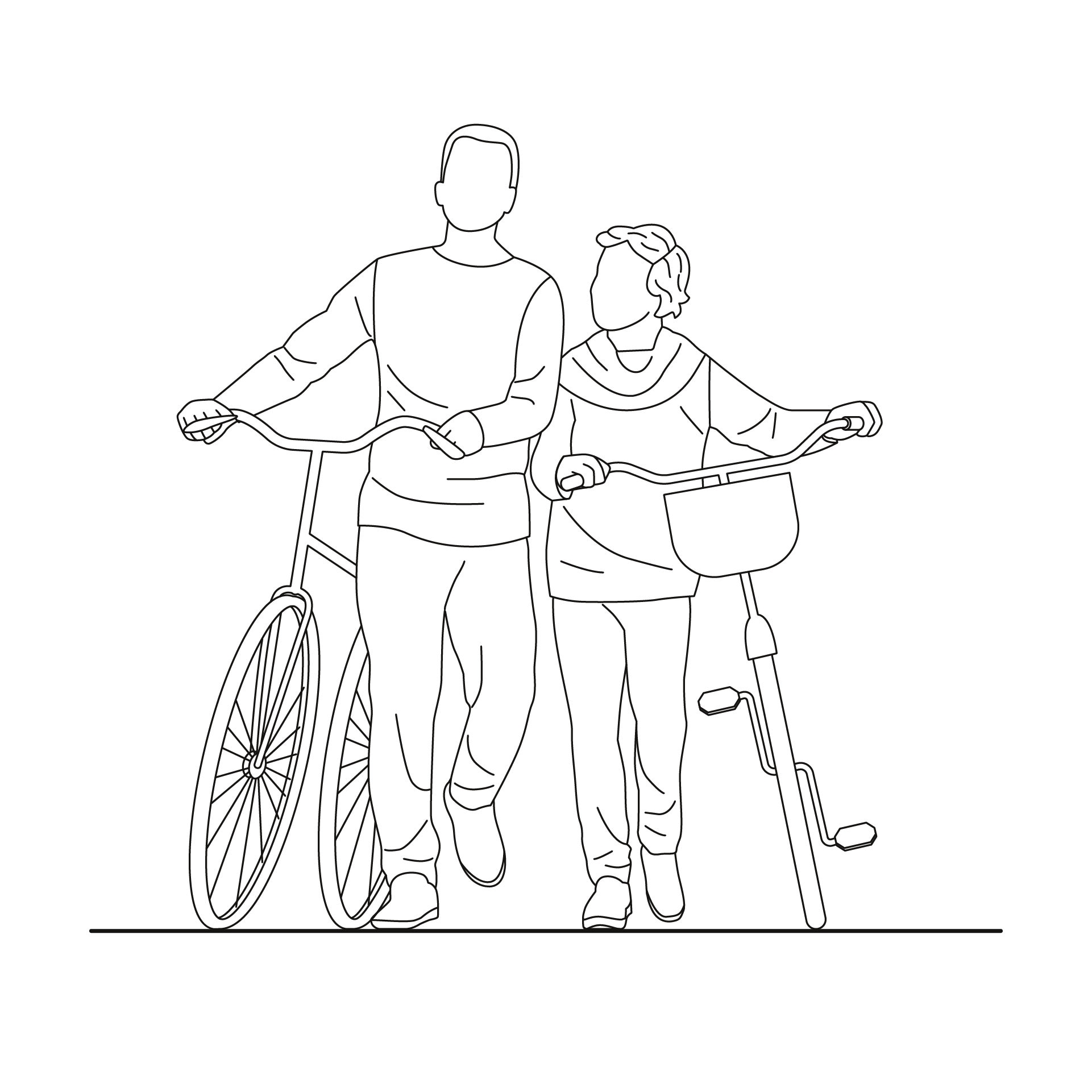 15 Line Vector People Illustration AI - Old People - Elderly Faceless ...