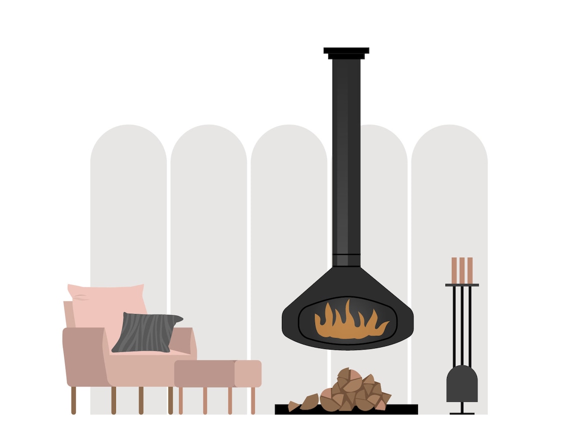 80 Flat Vector Illustration Living Room Clip Art Set | Etsy