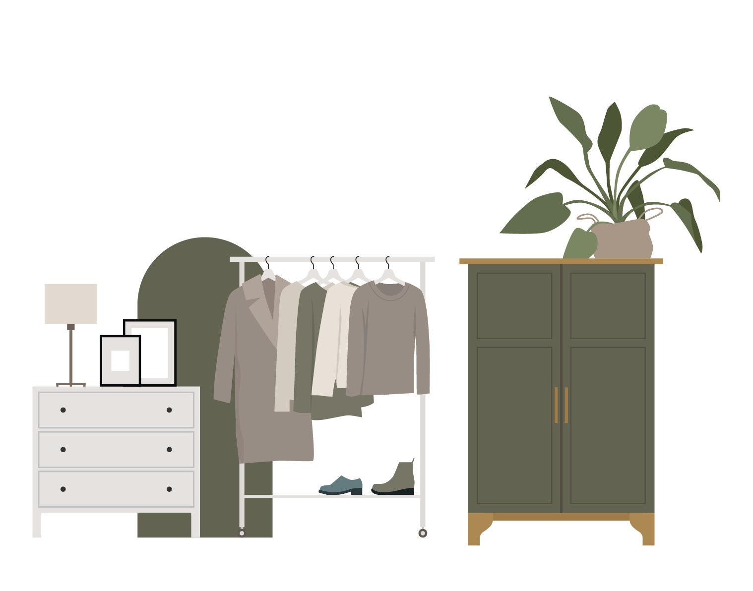 140+ Flat Vector Illustration - Bedroom Furniture Clip Art Set ...