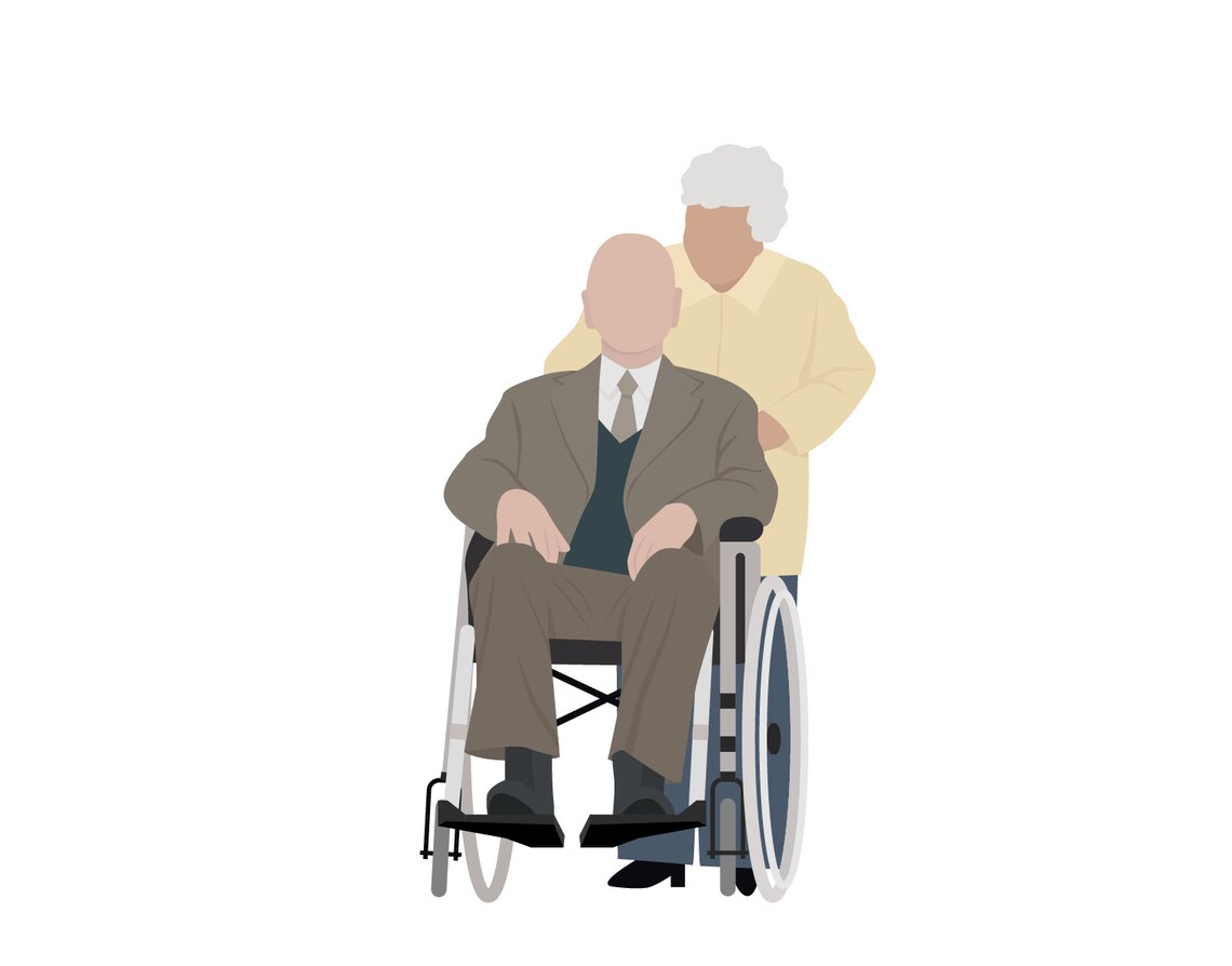 15 Flat Vector People Illustration AI - Old People - Elderly Faceless ...