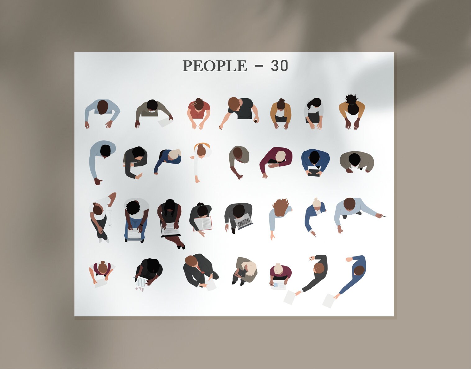 53 Flat Vector People Illustration - Working People - Top View - Pack ...