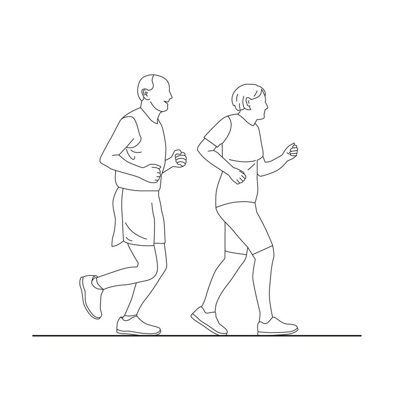 15 Line Vector People Illustration AI - Old People - Elderly Faceless ...