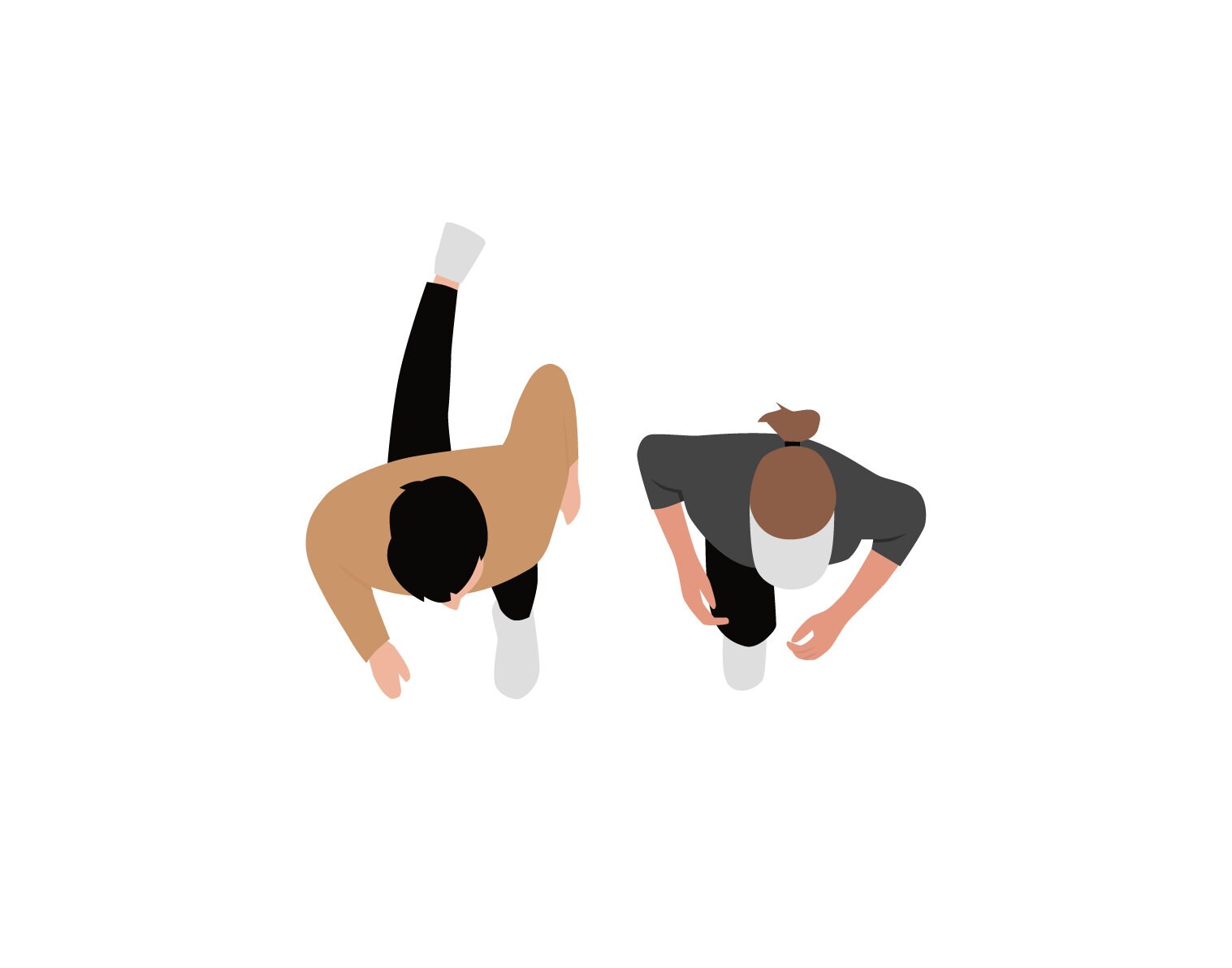 17 Flat Vector People - Top View - People Sport Top View - Pack of 17 ...