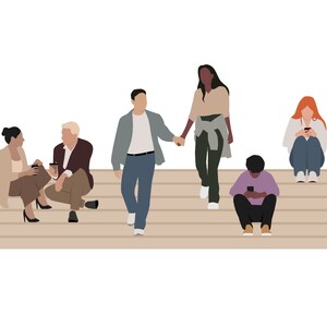 23 Flat Vector People - People on the Stairs - Outdoor - Pack of 23 ...