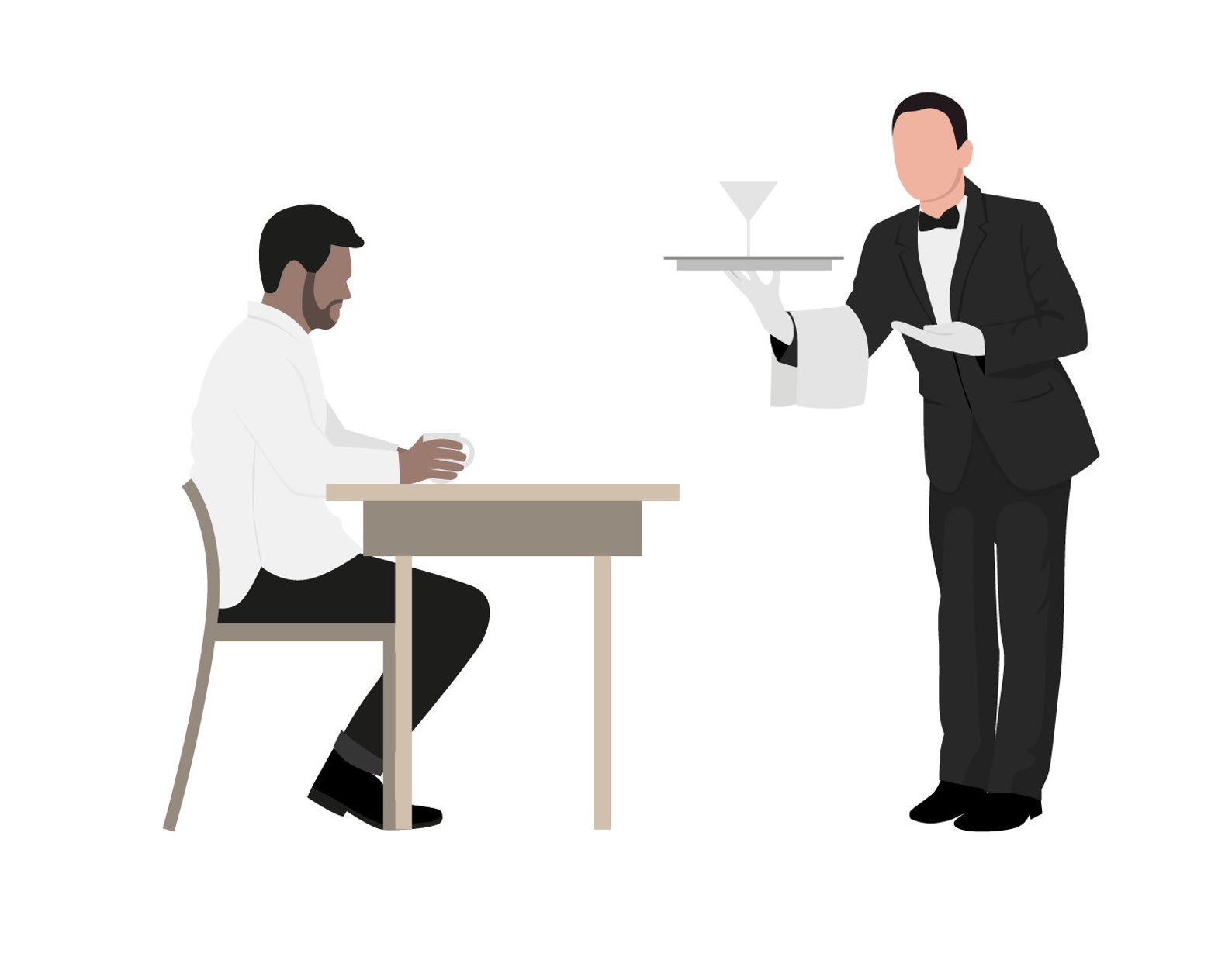 11 Flat Vector People Illustration AI - People Eat - Restaurant Indoor ...