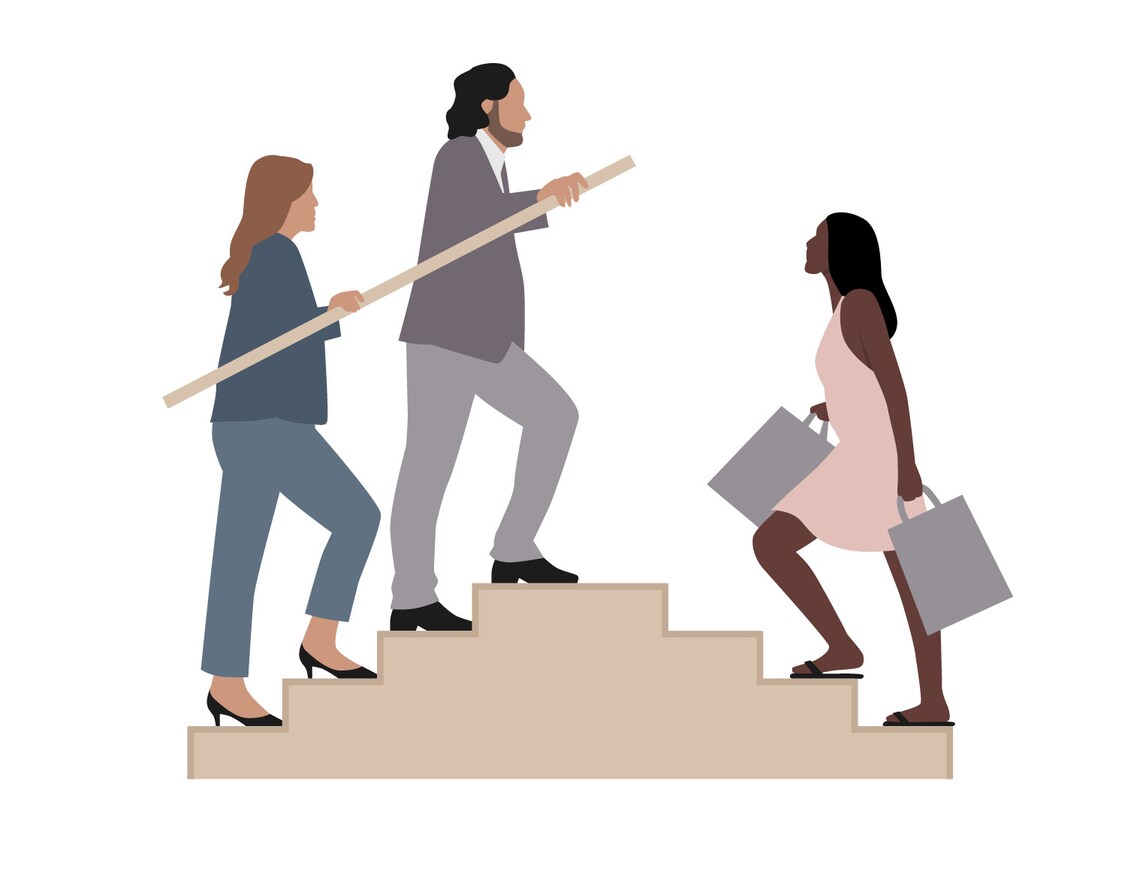 23 Flat Vector People - People on the Stairs - Outdoor - Pack of 23 ...