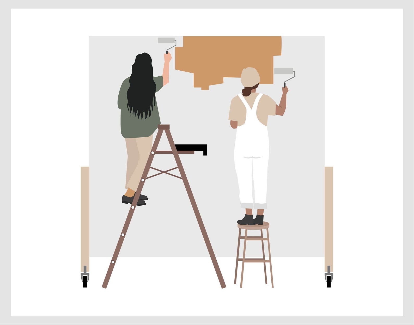 8 Flat Vector People Illustration - Painter - Pack of 8 Illustration ...