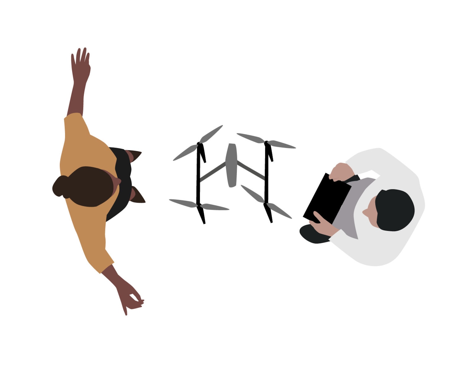 19 Flat Vector People - Top View - Pack of 19 Illustration - AI - Png ...