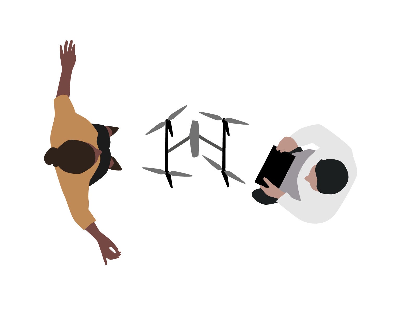 19 Flat Vector People - Top View - Pack of 19 Illustration - AI - Png ...