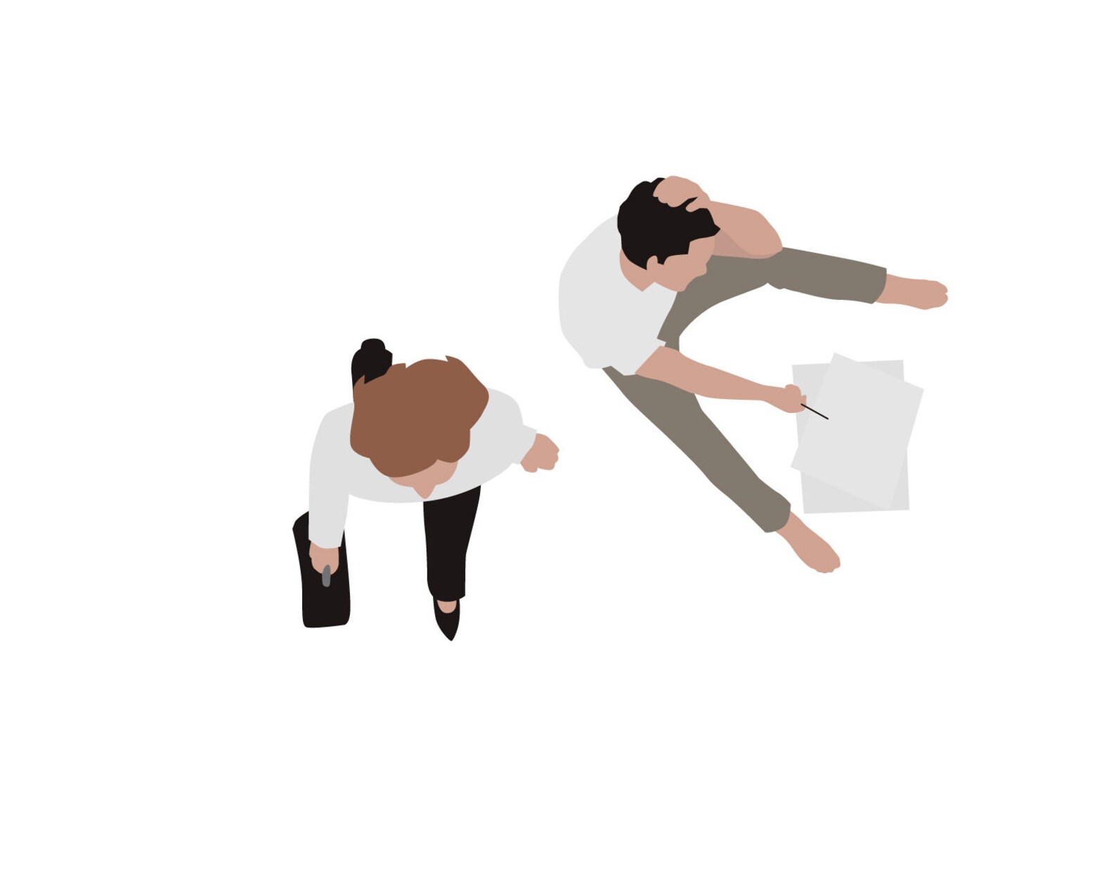 16 Flat Vector People - Top View - Pack of 19 Illustration - AI - Png ...