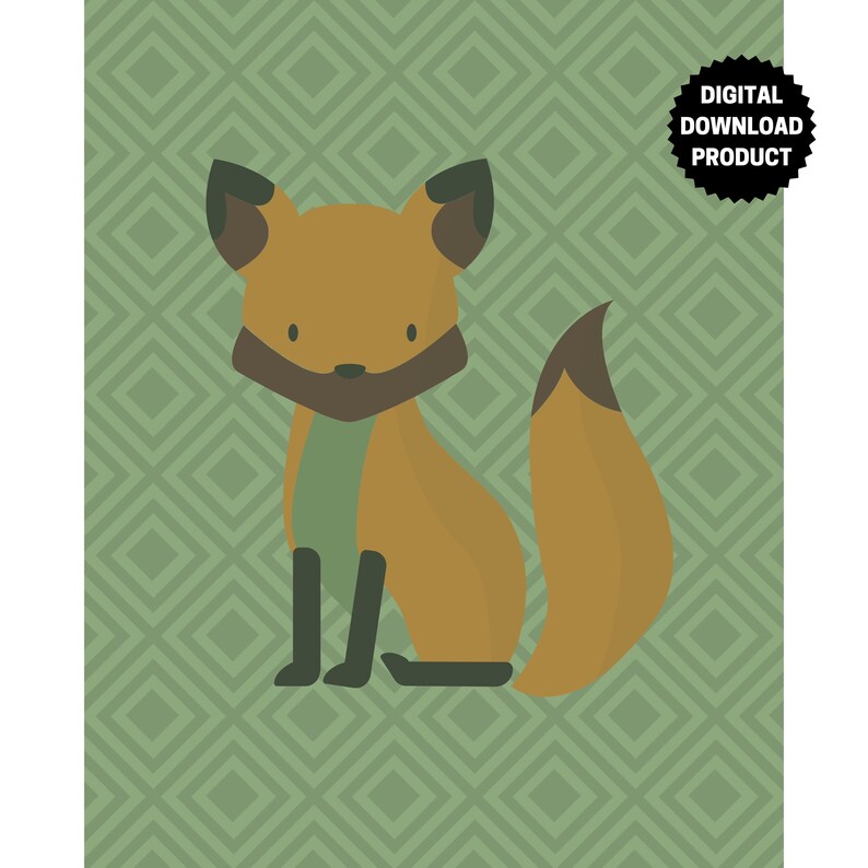 Woodland Creatures Nursery Wall Art FOX set of 3 18x24 - Etsy