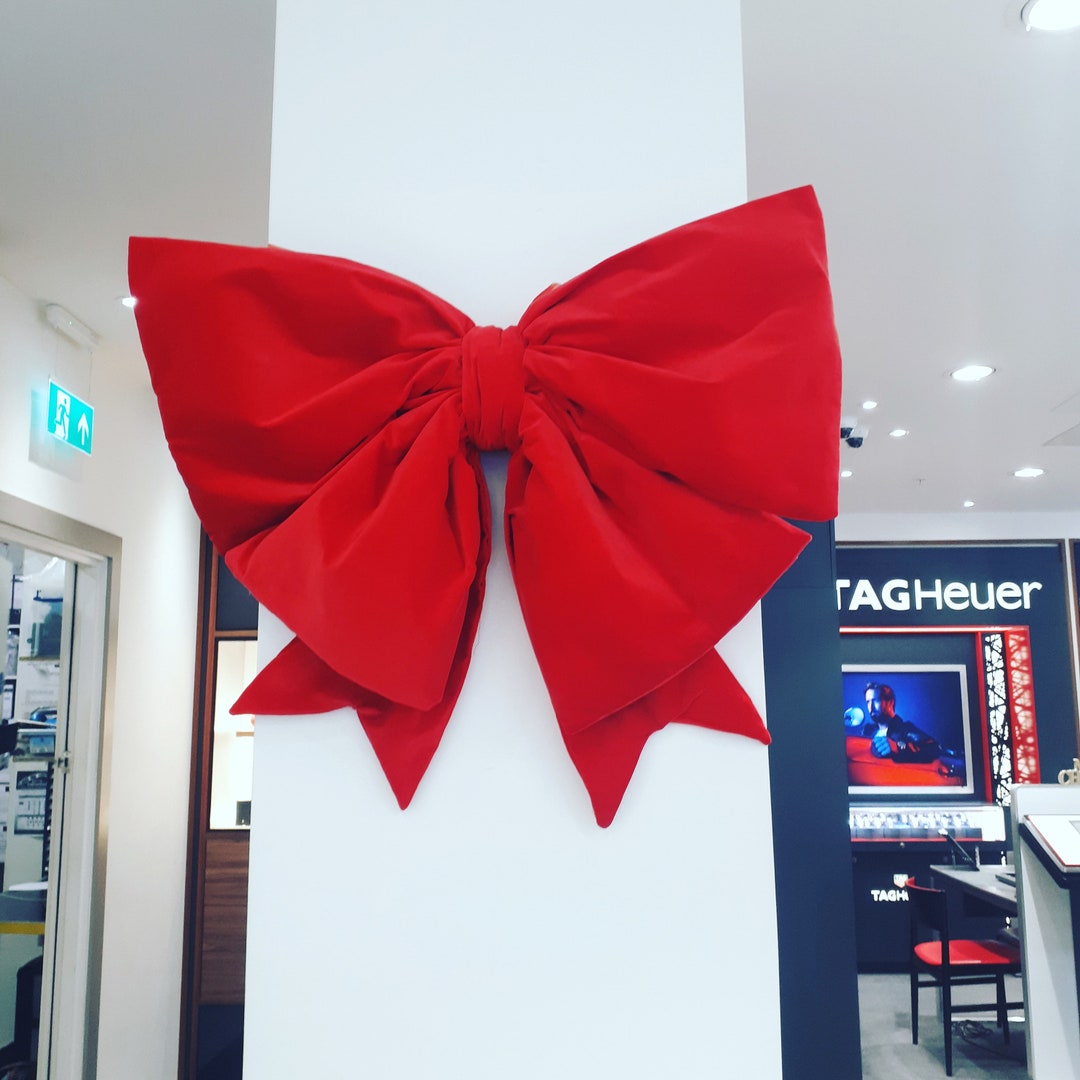 Big Red Velvet Bow - Etsy