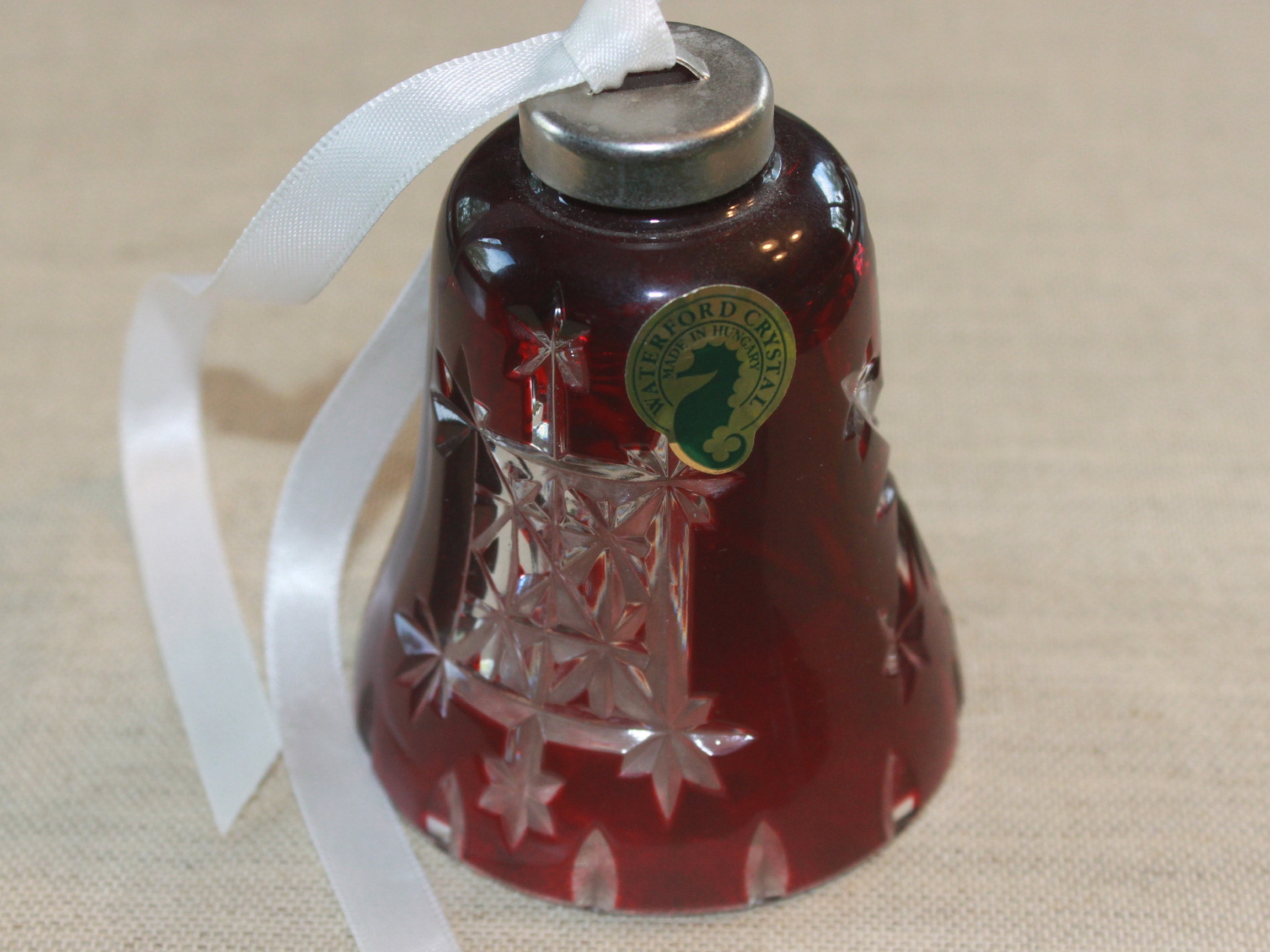 Waterford Crystal Red Bell Ornament - Etsy