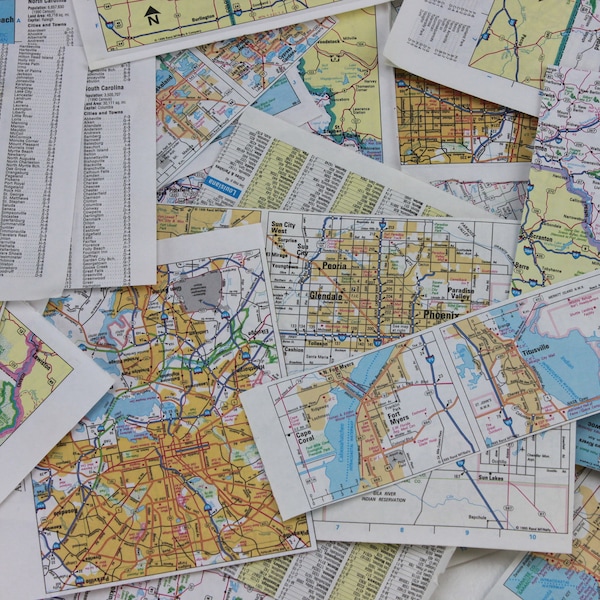 Vintage Road Maps - Etsy