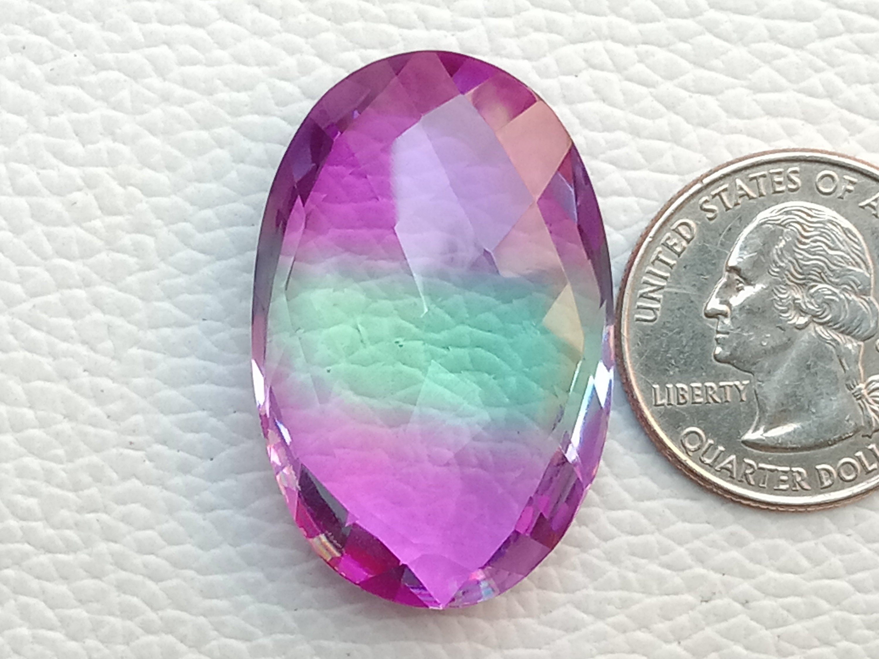 Glass Doublet Faceted Gemstone Oval Shape Cut Gemstone Glass | Etsy