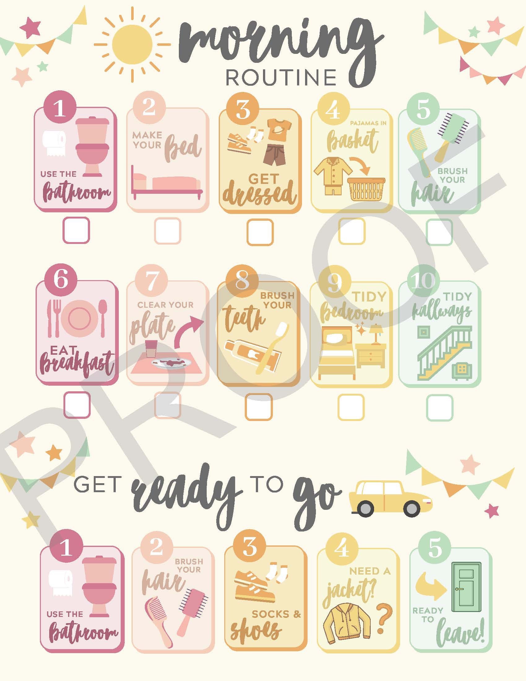 Morning and Bedtime Routine Charts - Etsy
