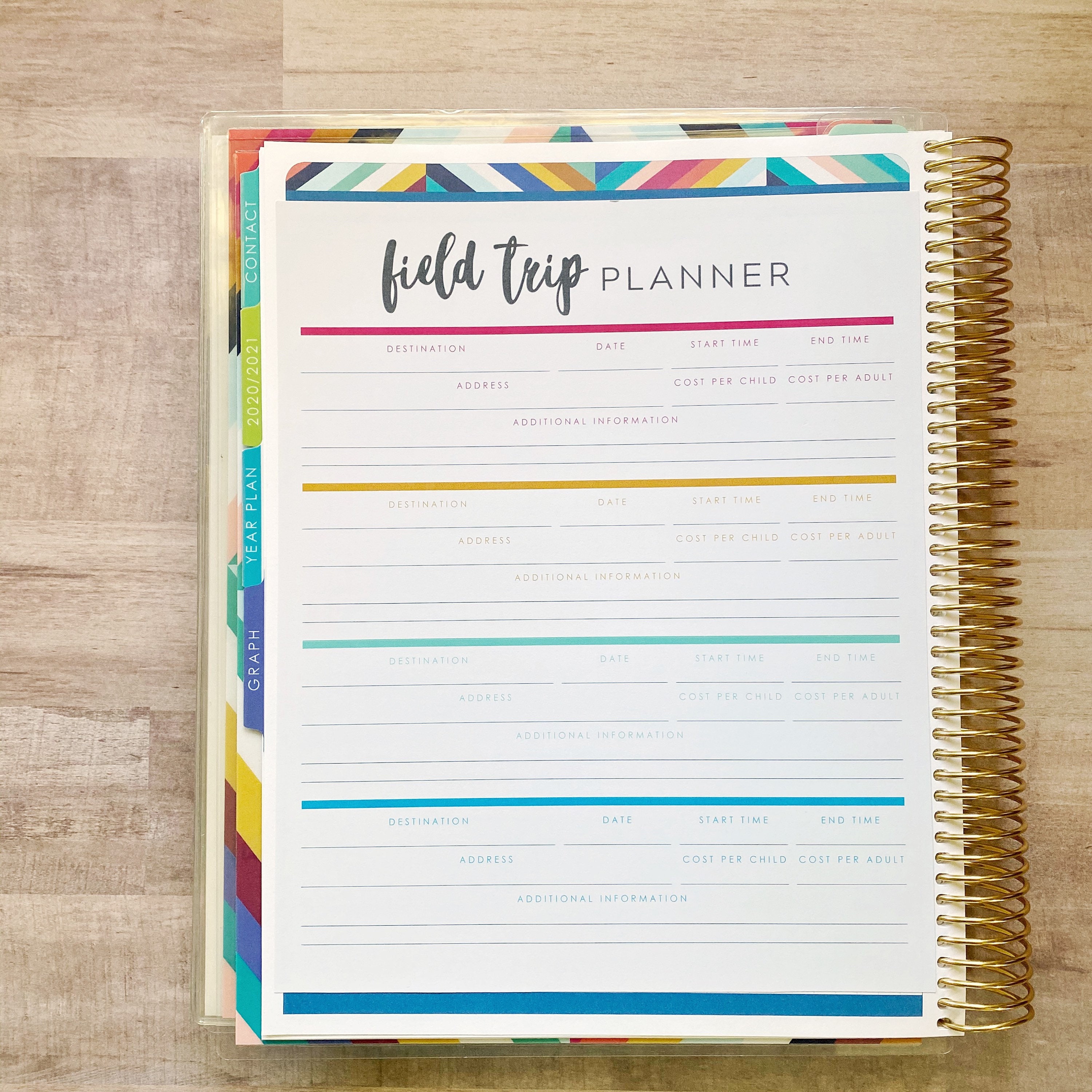 Field Trip Planner Printable for Erin Condren Teacher Lesson Planner - Etsy