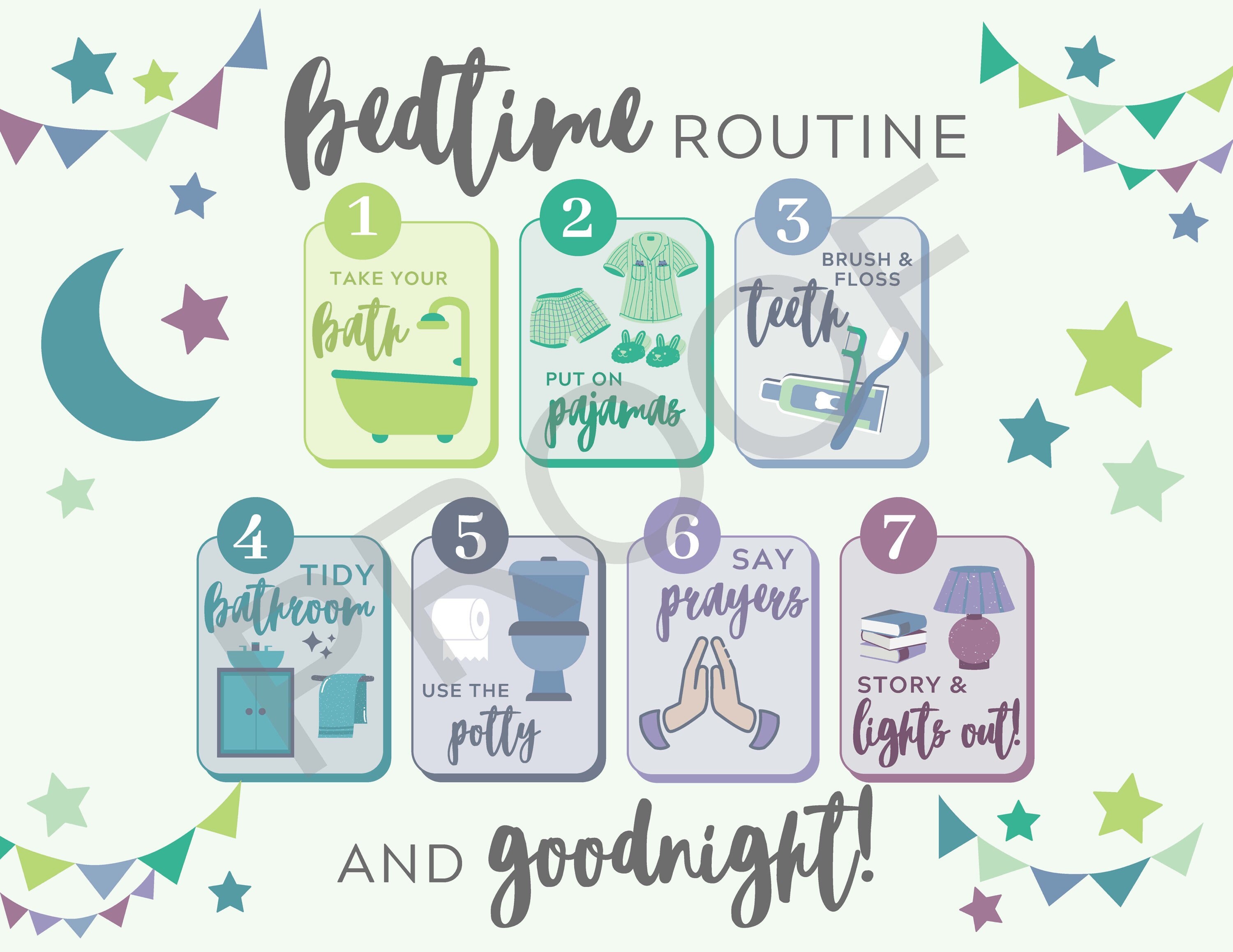 Morning and Bedtime Routine Charts - Etsy Denmark