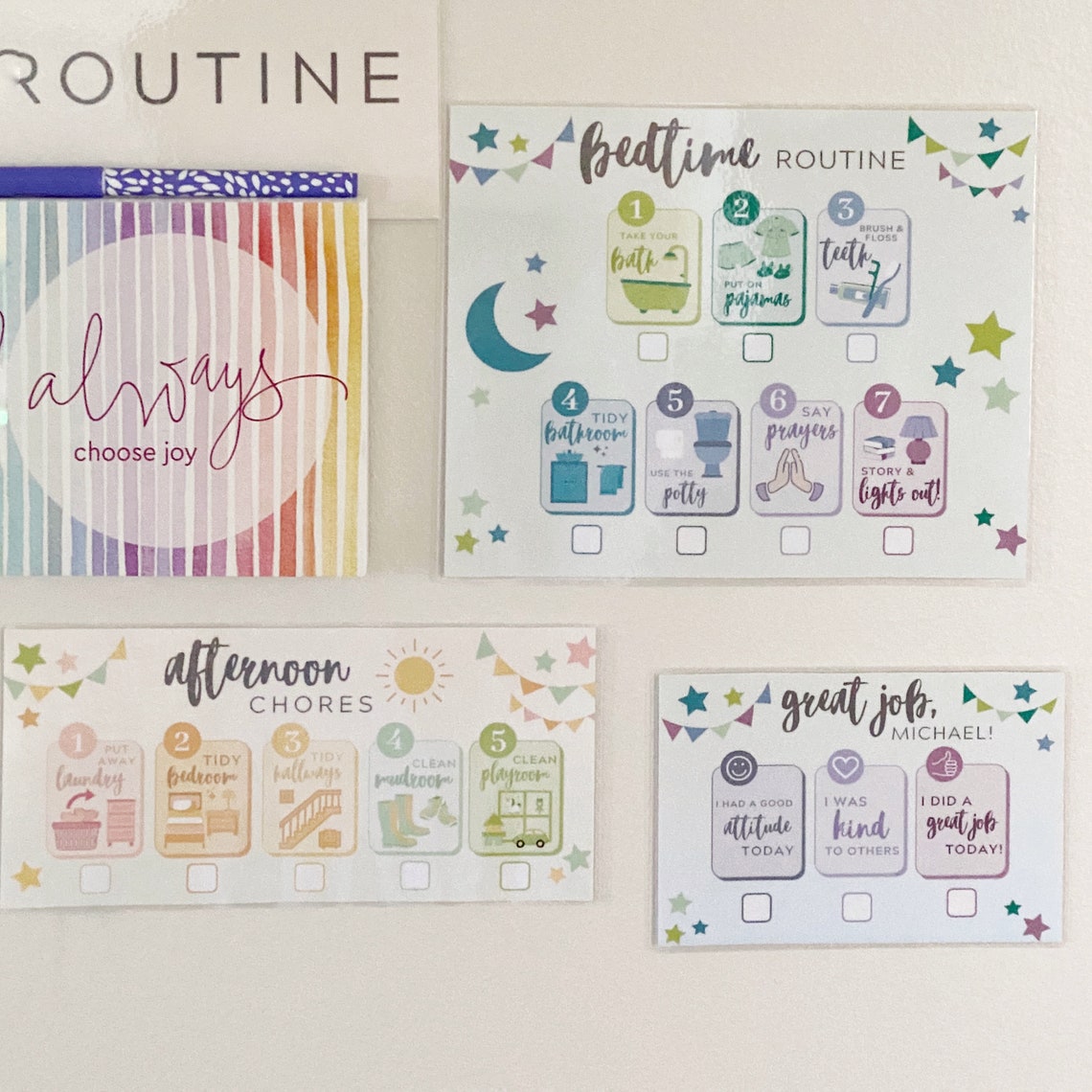 Morning and Bedtime Routine Charts - Etsy
