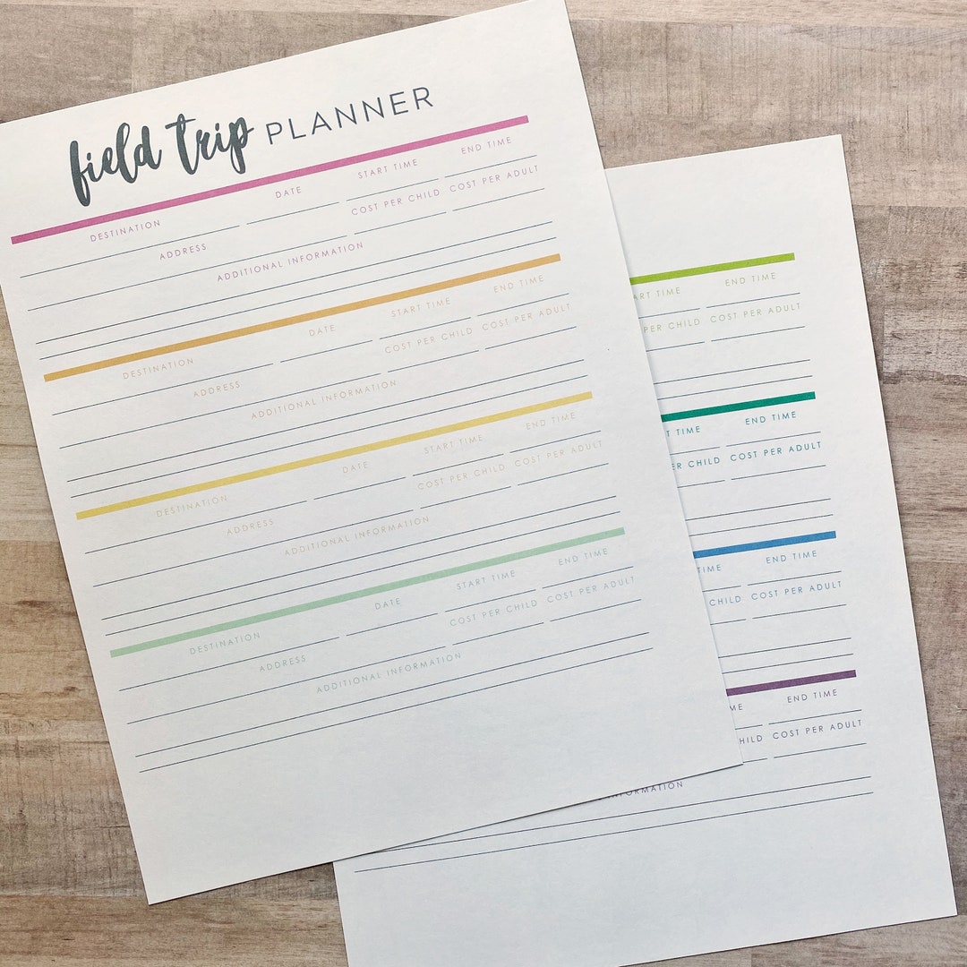Field Trip Planner Printable for Erin Condren Teacher Lesson Planner ...