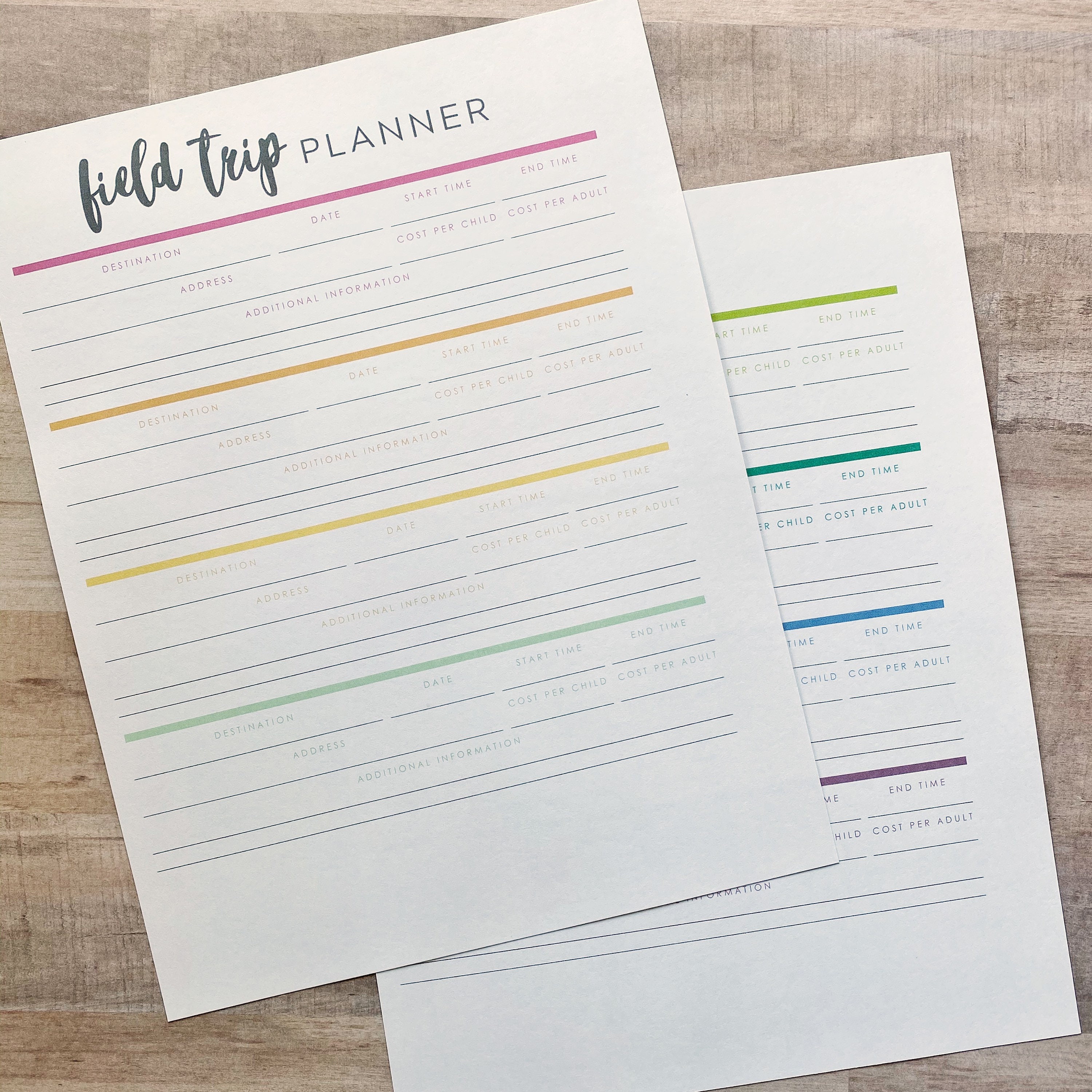 Field Trip Planner Printable for Erin Condren Teacher Lesson - Etsy