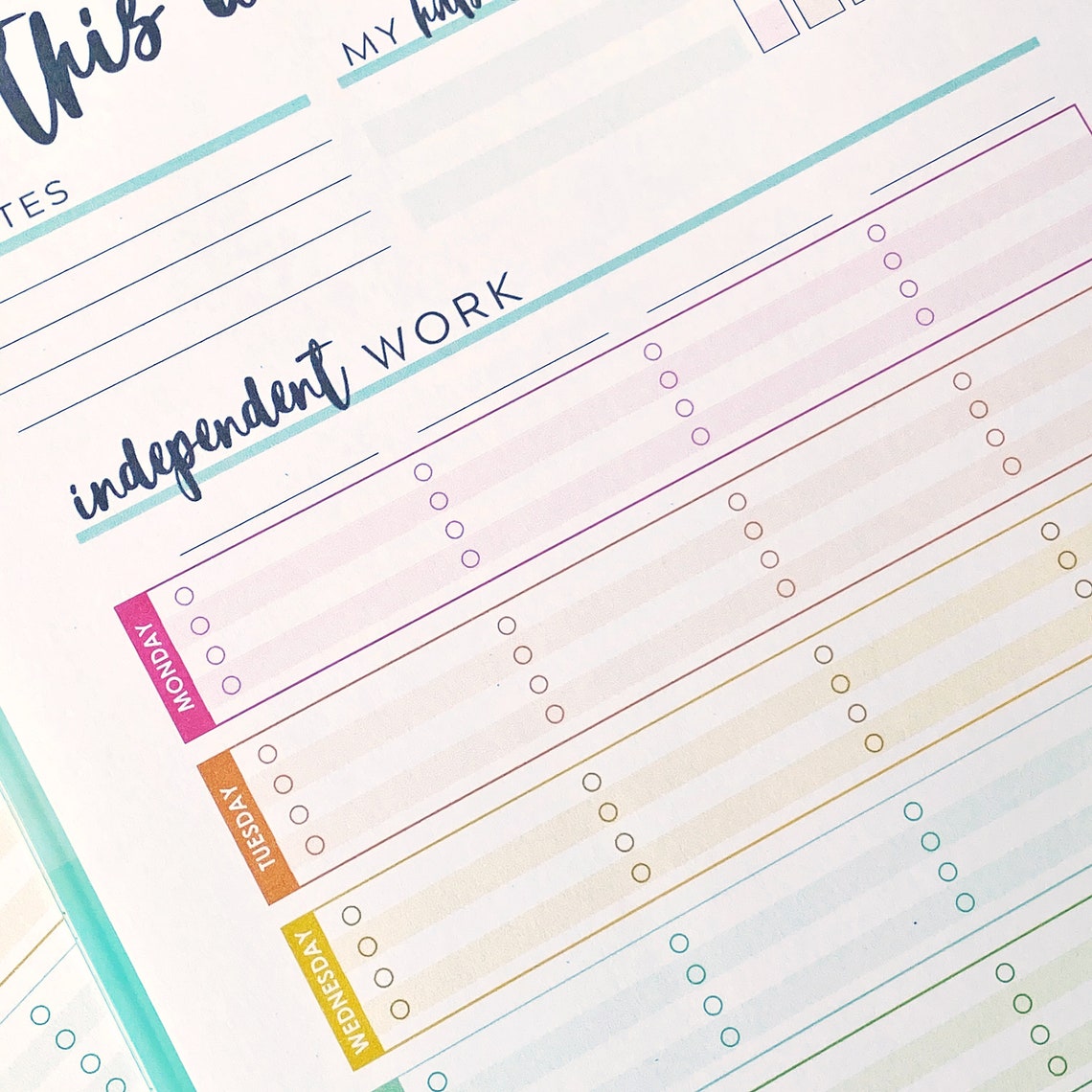 Printable Homeschool Assignment Sheet - Etsy