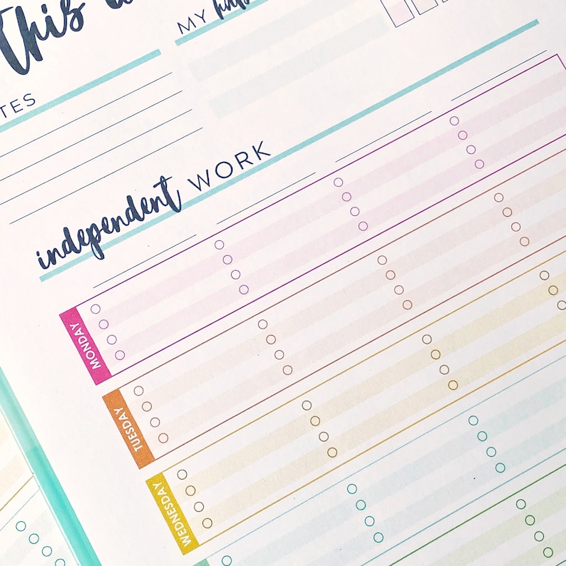 Printable Homeschool Assignment Sheet - Etsy