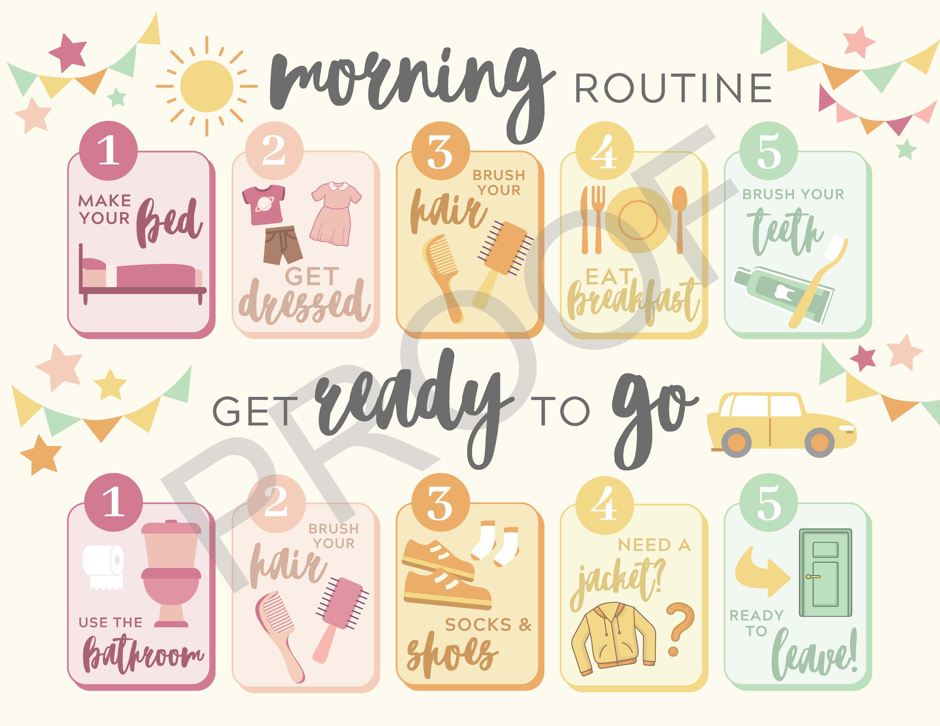 Ochtend en bedtijd Routine Grafieken - Etsy Nederland