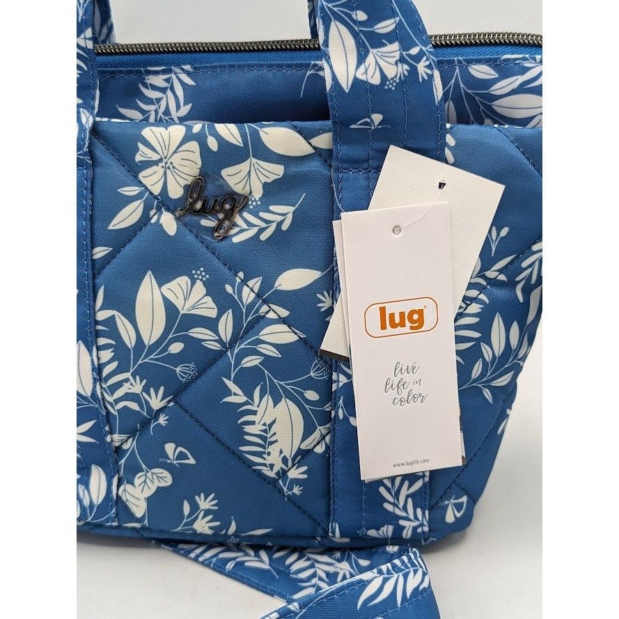 Lug Dory Mini Crossbody Handbag Purse Floral Blue Quilted Adjustable ...