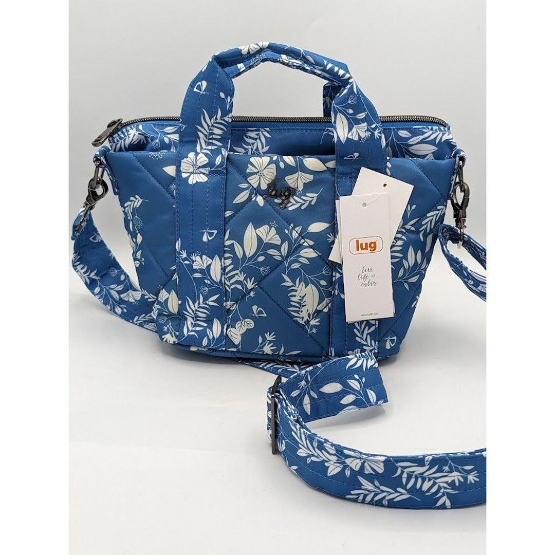 Lug Dory Mini Crossbody Handbag Purse Floral Blue Quilted Adjustable ...