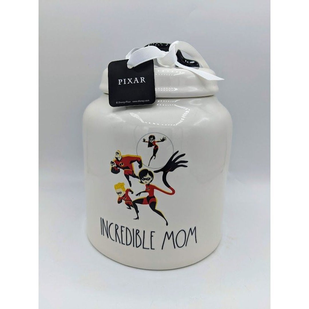 Rae Dunn Disney Pixar Incredibles 8' Lidded Canister Jar Incredible Mom ...