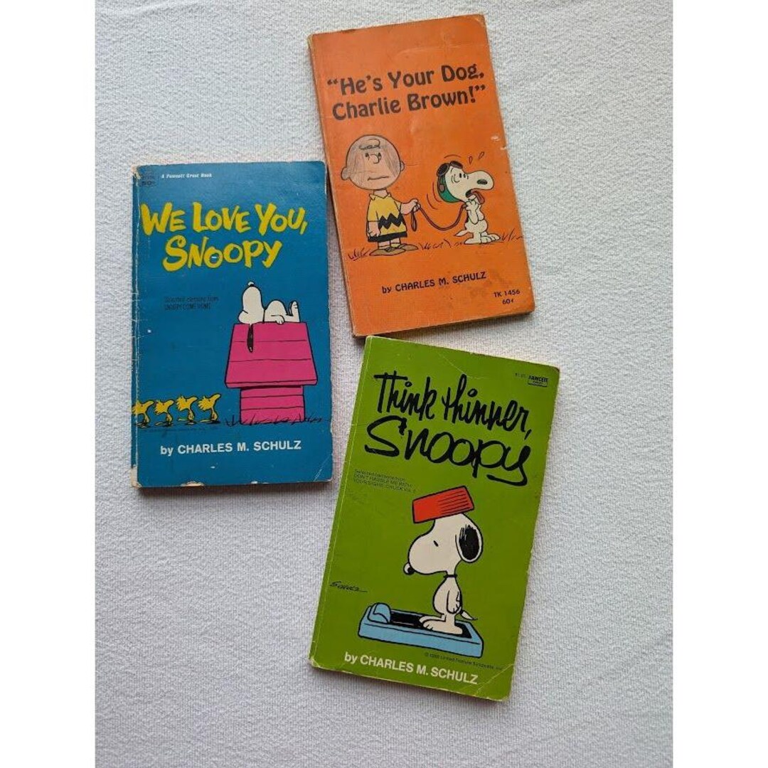 Vintage Peanuts Parade Books 3 Lot Snoopy Paperback Craft Charles M ...