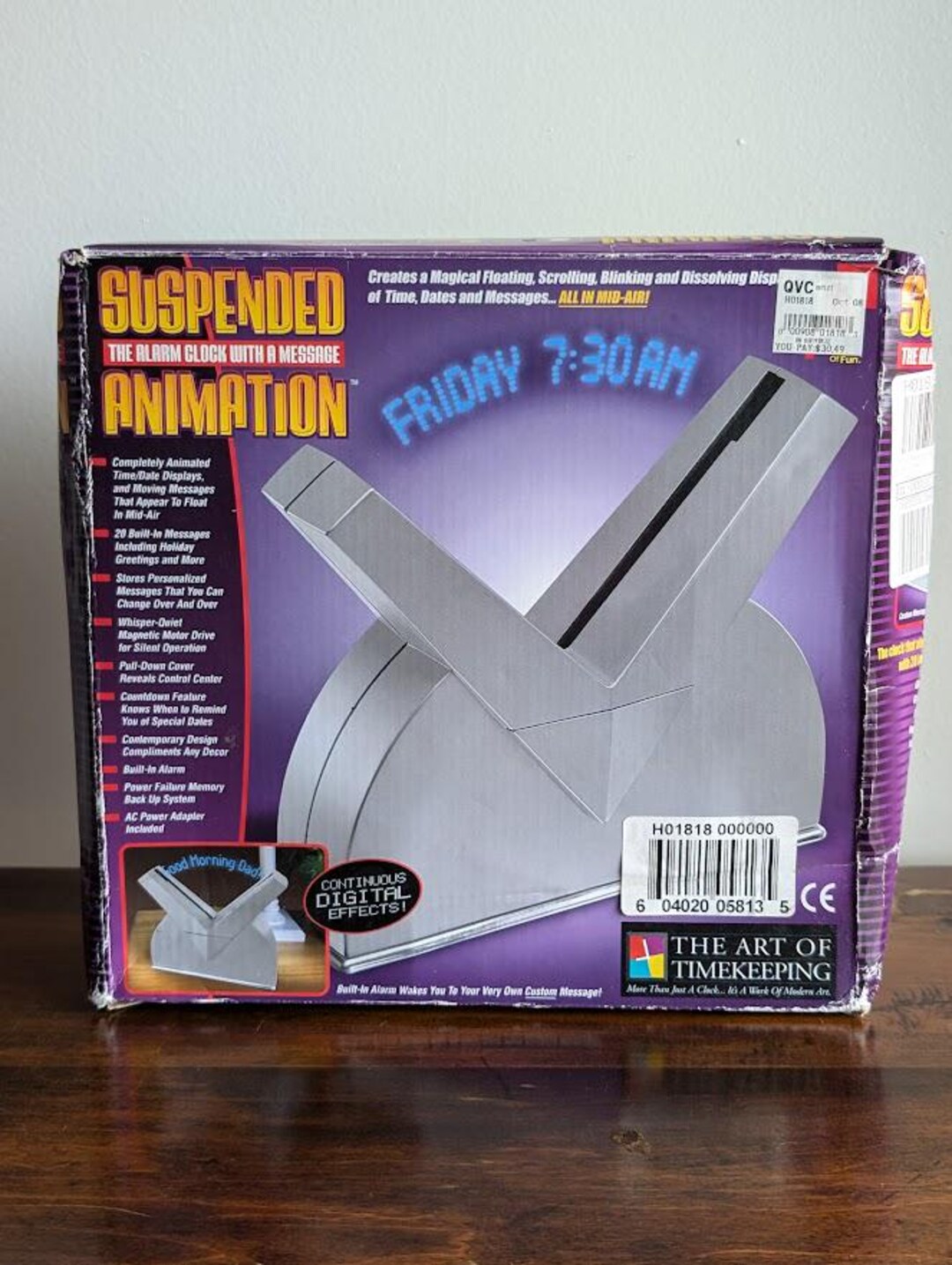 Vintage Suspended Animation LED Alarm Clock Floating Message Time Date ...