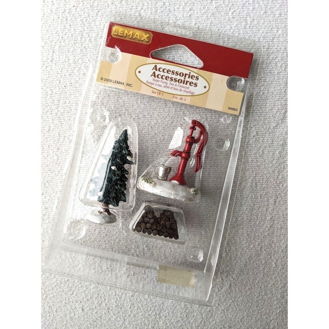 Lemax Village Collection Water Pump Tree Firewood 34953 Christmas NEW ...