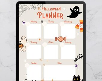 Fall/halloween Aesthetic Weekly Printable Planner Digital Download - Etsy