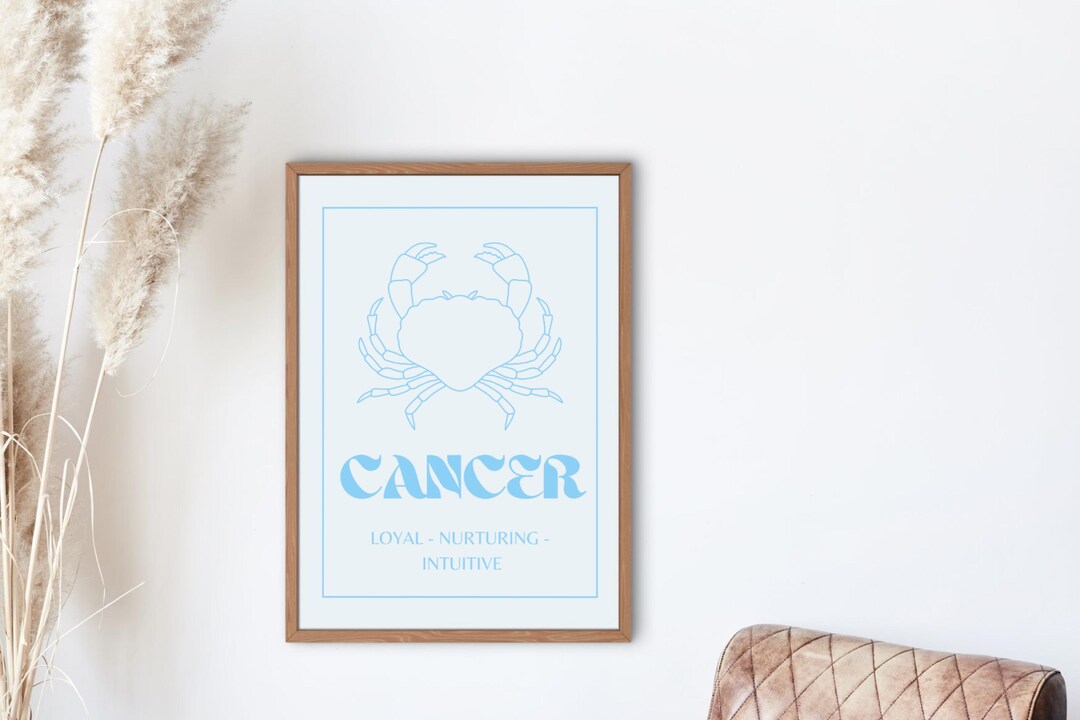 Cancer Zodiac Sign Art | Astrology Star Sign Print | Cancer Horoscope ...